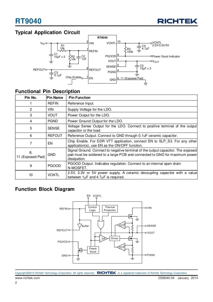 RT9040GQW datasheet page 2