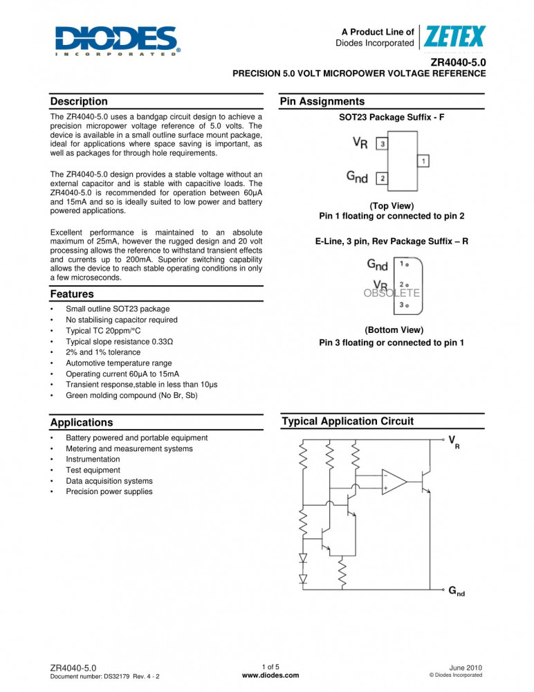 ZR4040 datasheet page 1