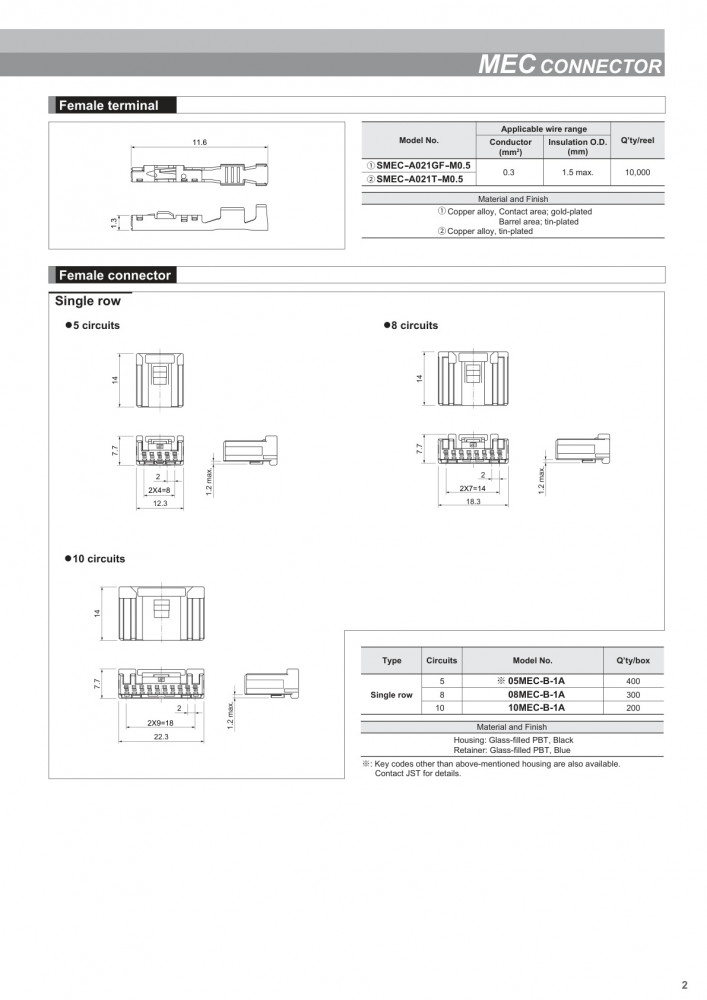 JST MEC connector document page 2