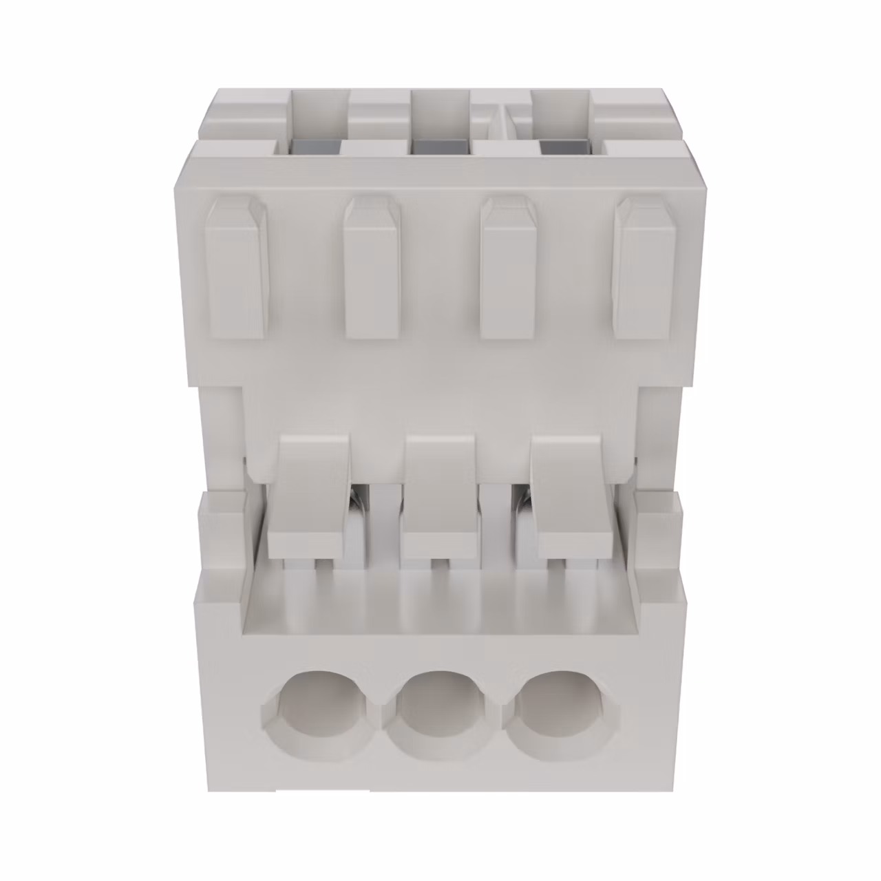 Appli-Mate RAST 2.5 IDT Housing, 2.50mm Pitch, Female, 3 Circuits, Beaded Terminal, All Position Keys, Open Endwalls, Polarizing Rib Between Circuits 2 & 3 for sale