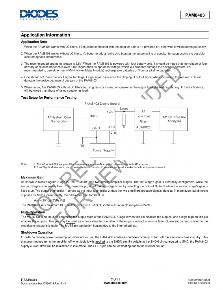PAM8403DR-H datasheet page 7