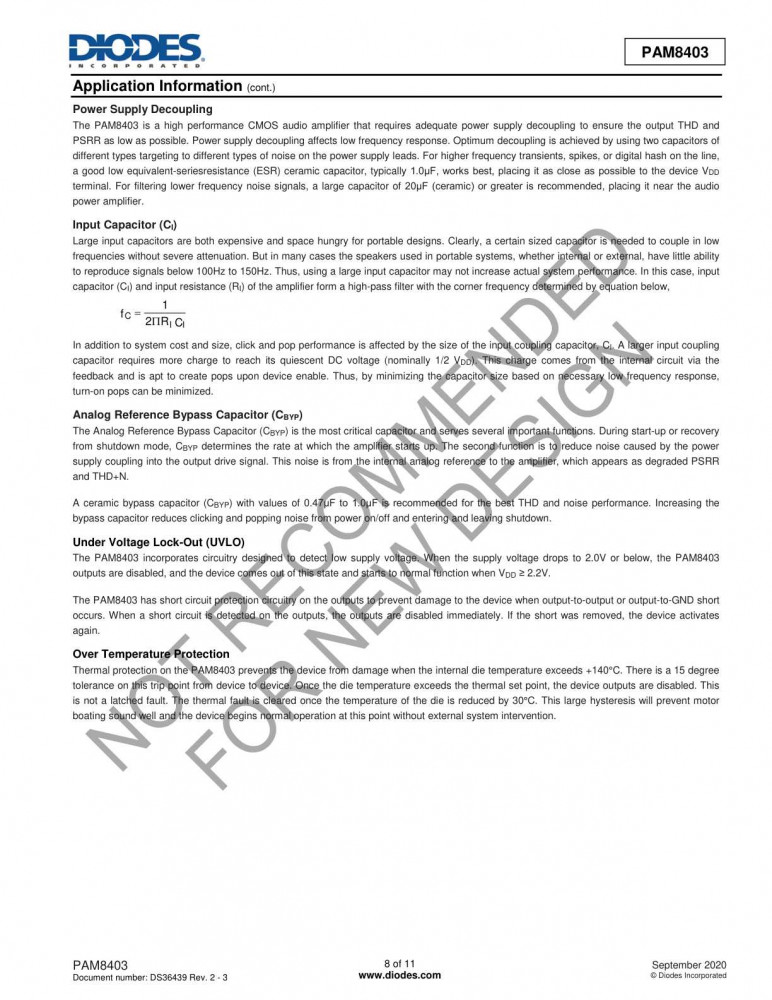 PAM8403DR-H datasheet page 8