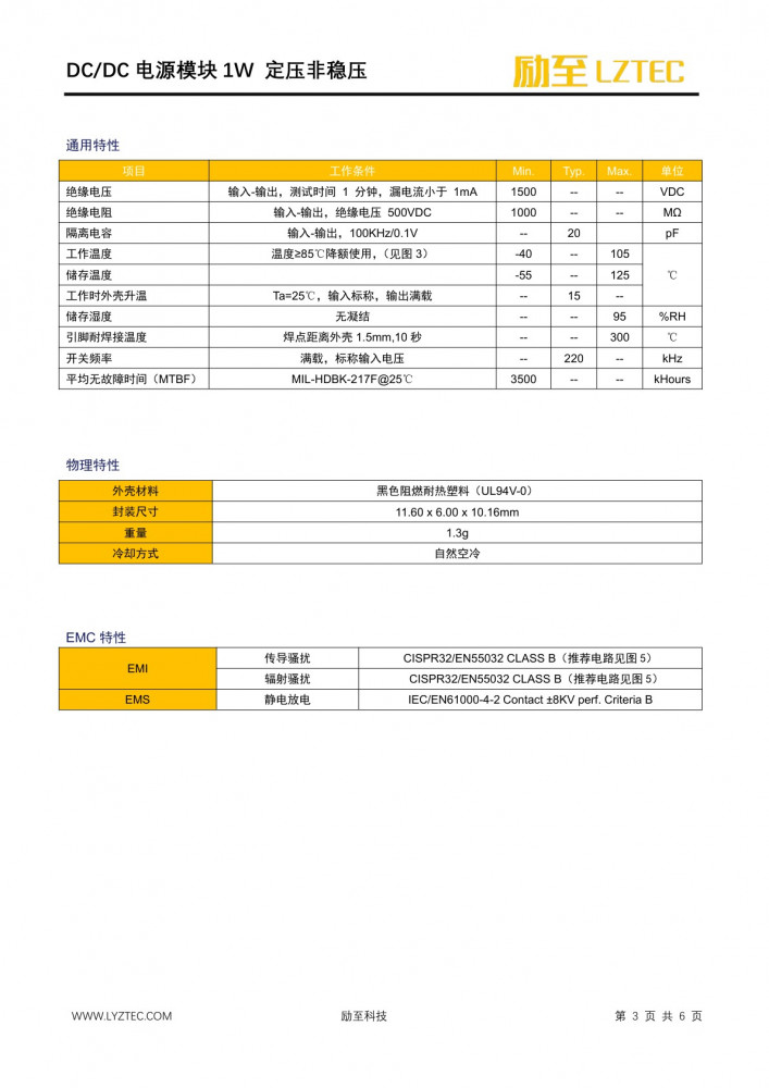 KM1 series datasheet page 3