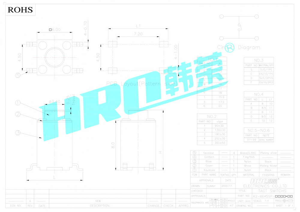 K2-6645SP-X4SC-04 manufacturer drawing page 1