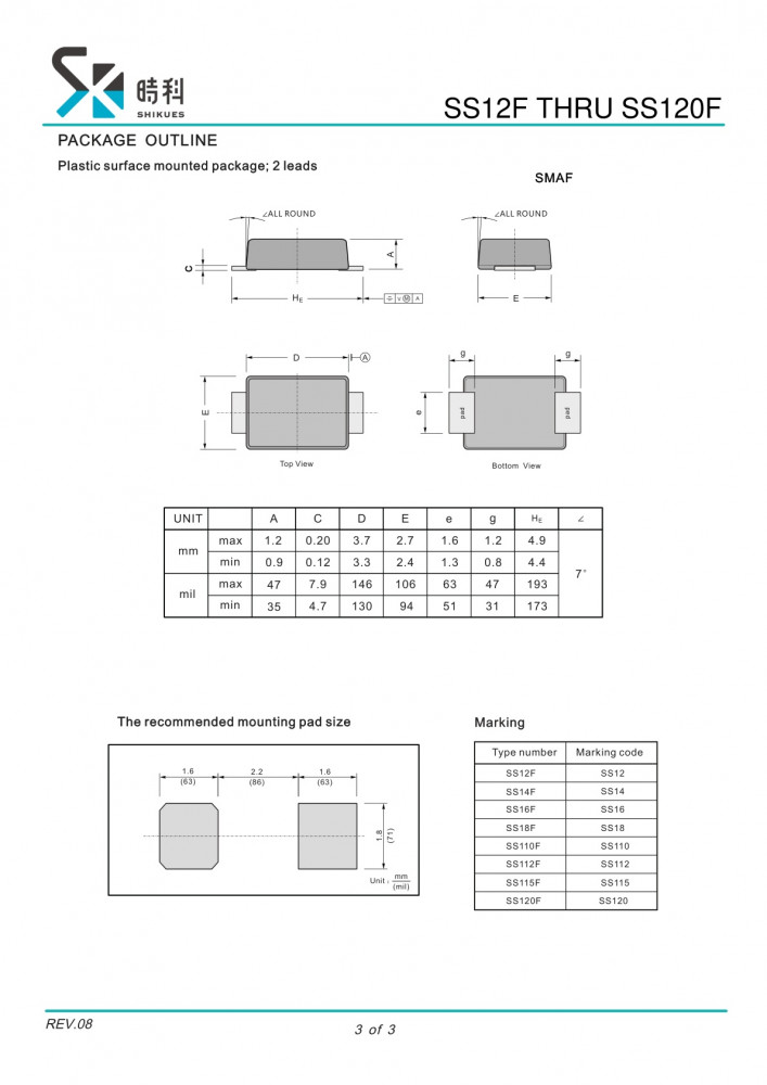 SS14F datasheet page 3
