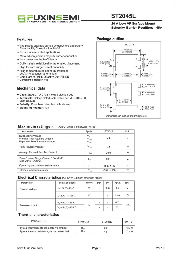 ST2045L datasheet page 1