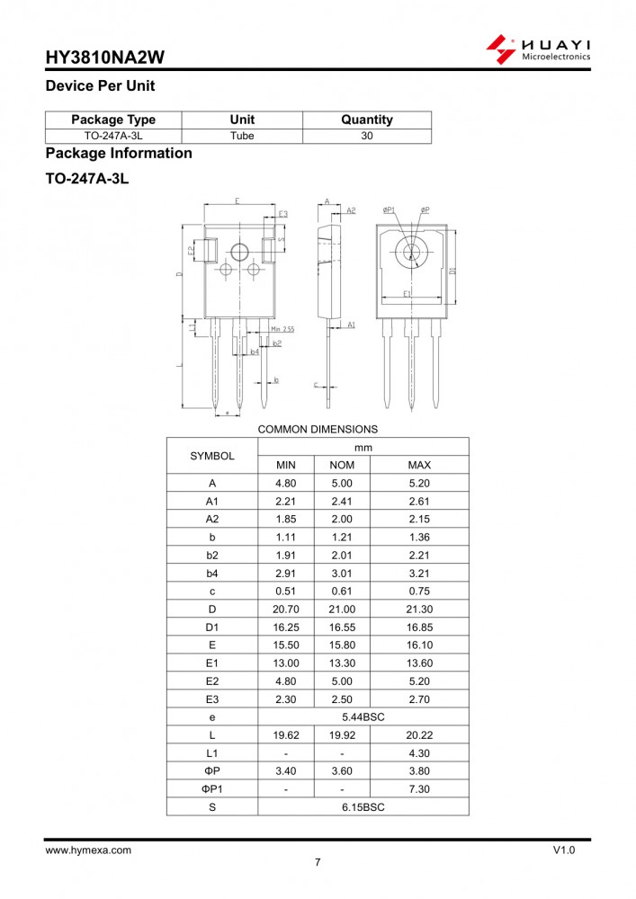 HY3810NA2W datasheet page 7