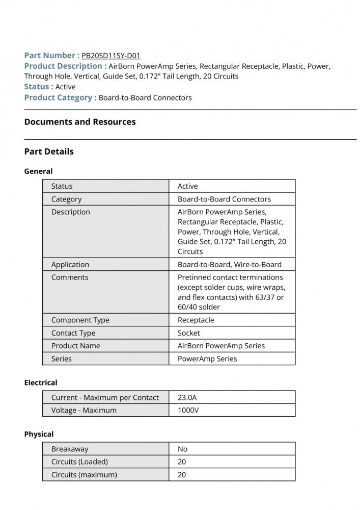 PB20SD11SY-D01 technical document image, page 1