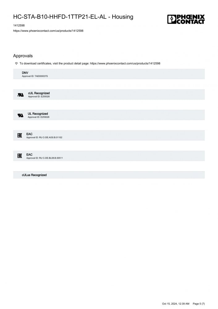 Phoenix Contact 1412598 documentation page 5