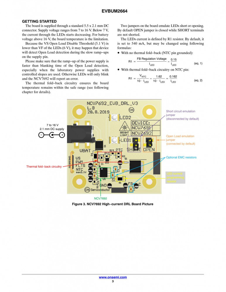 NCV7692 DRL evaluation board manual page 3