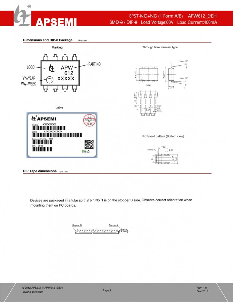 APW612EH datasheet page 4