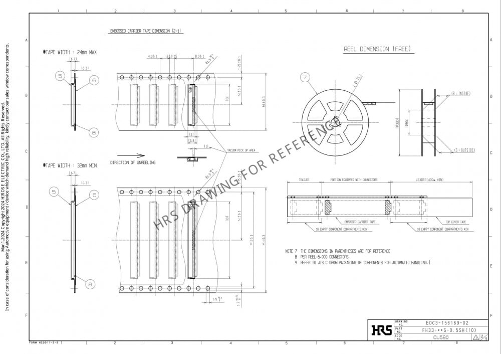 HRS FH33 dimension table