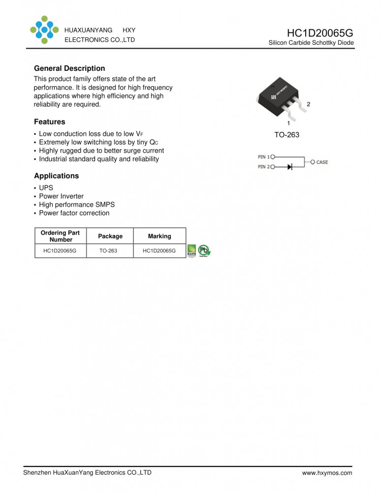 HC1D20065G datasheet page 1