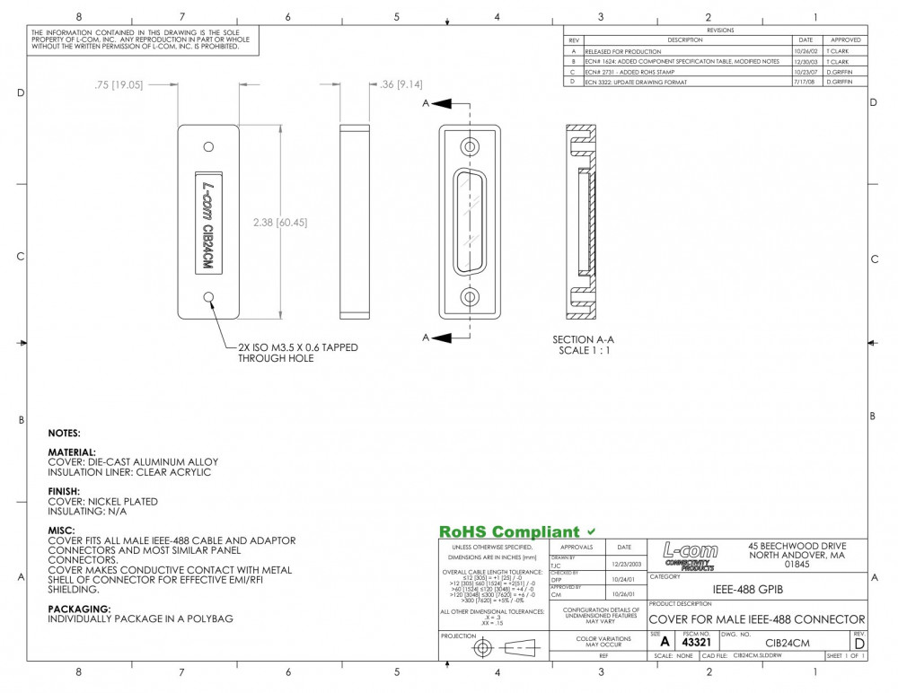 L-com CIB24CM technical document page