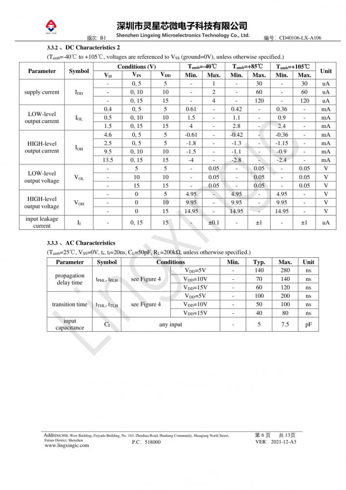 CD40106BE(LX) datasheet page 6