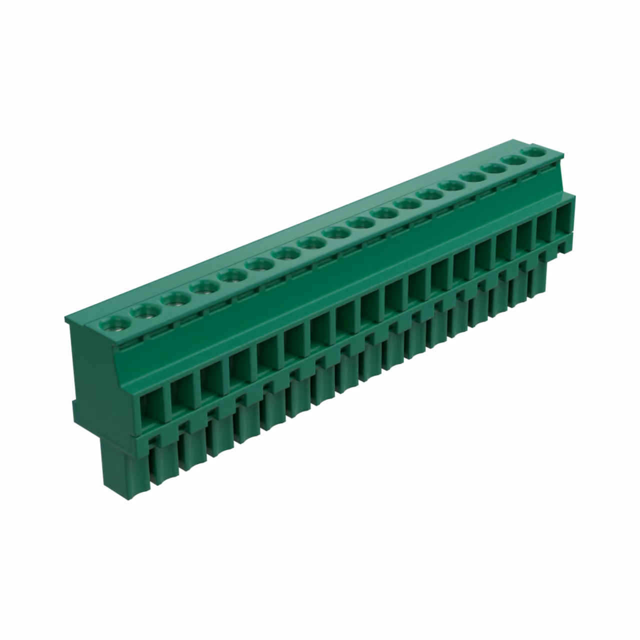 3.81mm Pitch Eurostyle Vertical Plug, with Standard Imprinting, Rear Wire Entry, Green Housing, Gold (Au) Plated, 18 Circuits for sale