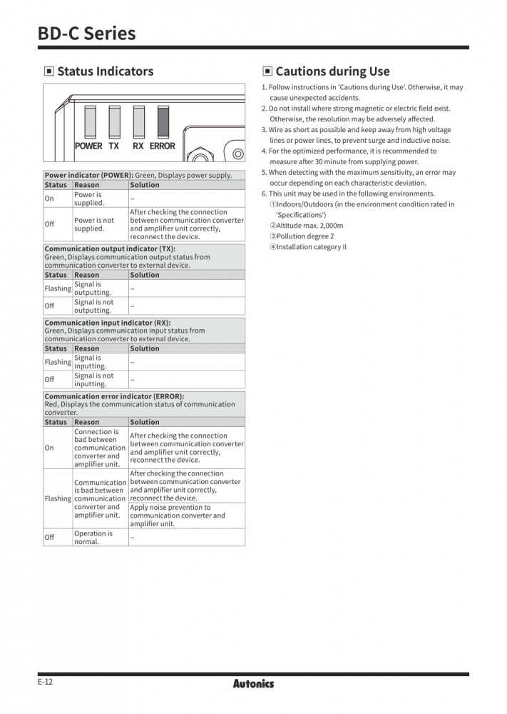 BD-C Series documentation page 7