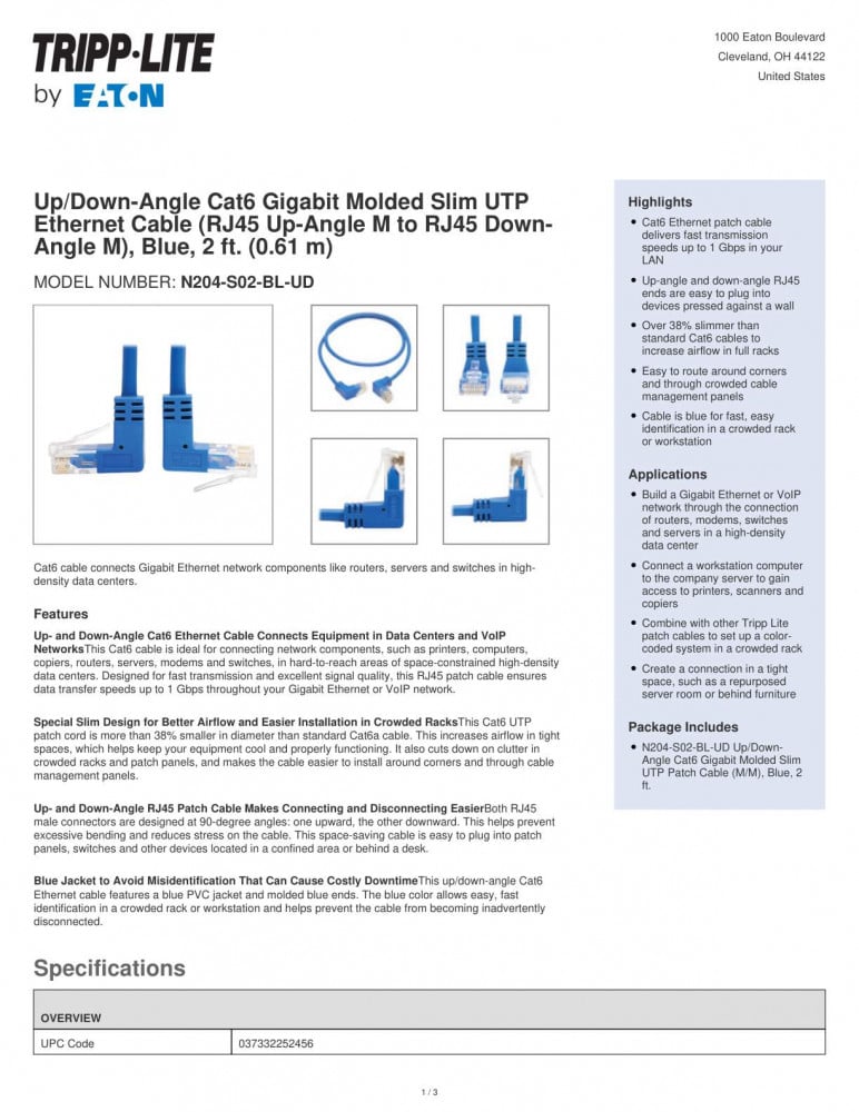 N204-S02-BL-UD technical document page 1
