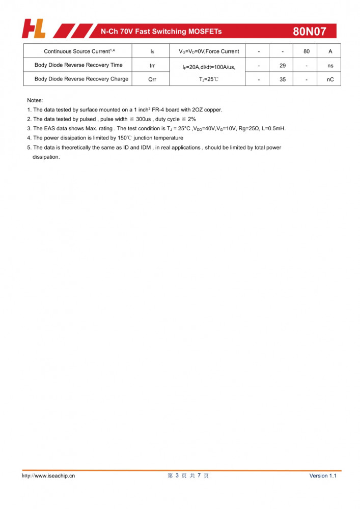 HL 80N07 datasheet page 3