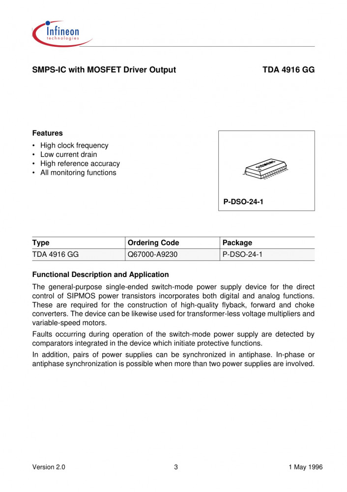 TDA4916GG datasheet page 3