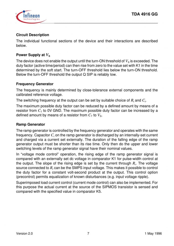 TDA4916GG datasheet page 7