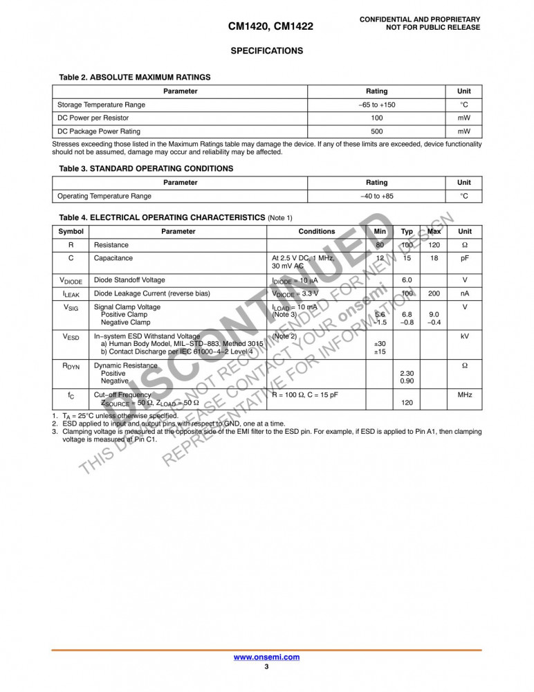 CM1422 datasheet page 3