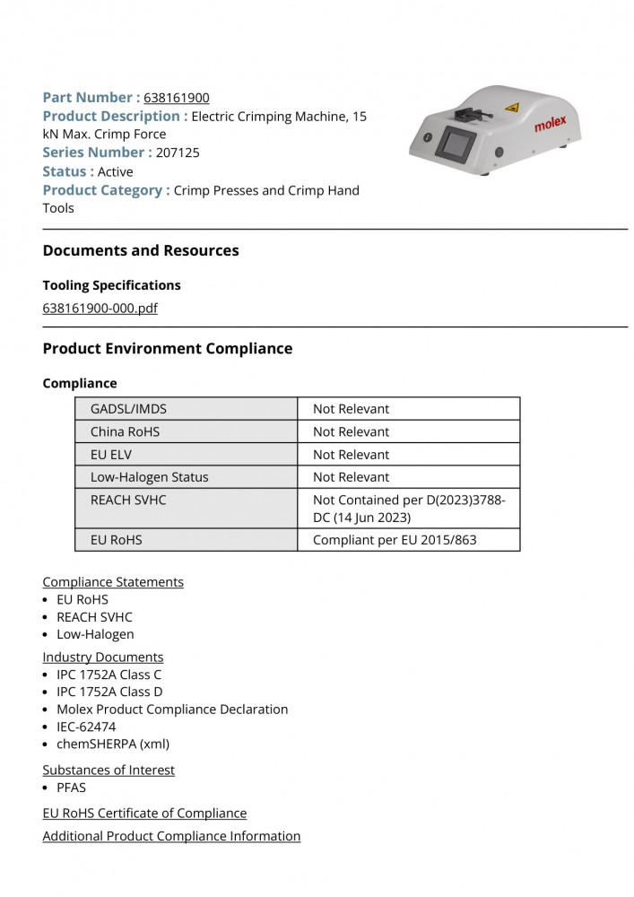 638161900 tooling specification preview, page 1