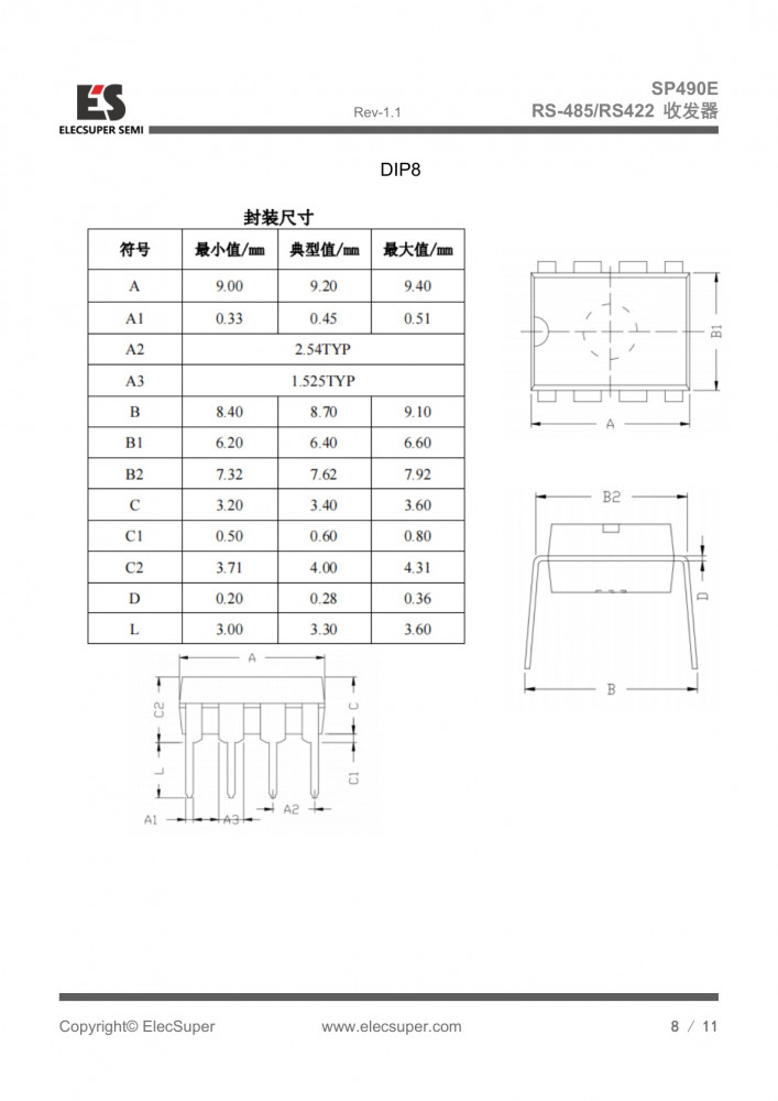 SP490E datasheet page 8