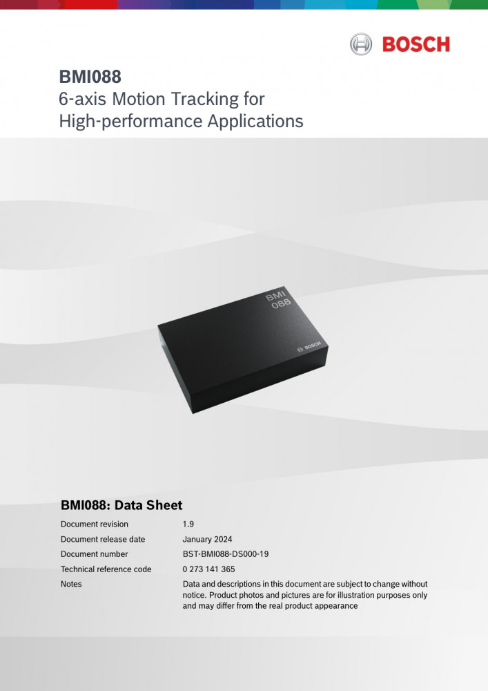 BMI088 datasheet preview, page 1