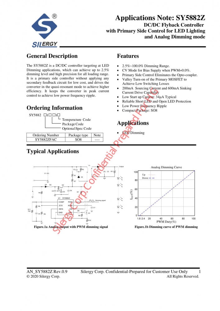 SY5882ZFAC datasheet page 1