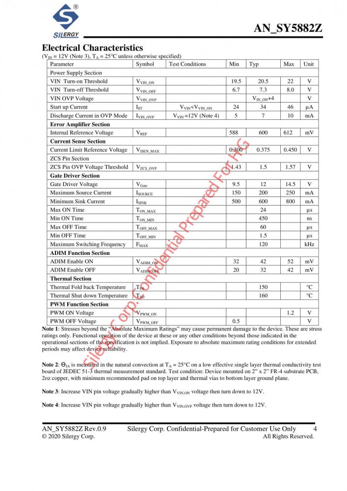 SY5882ZFAC datasheet page 4