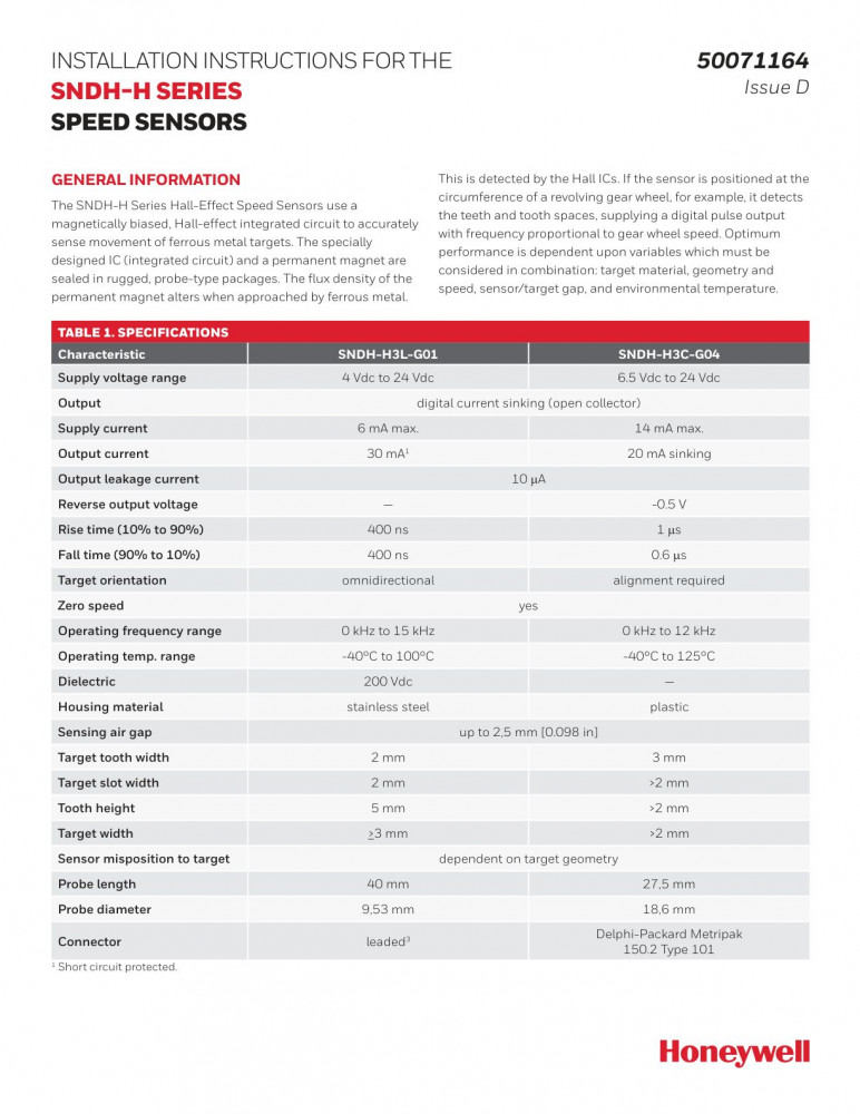 SNDH-H Series installation instruction page 1