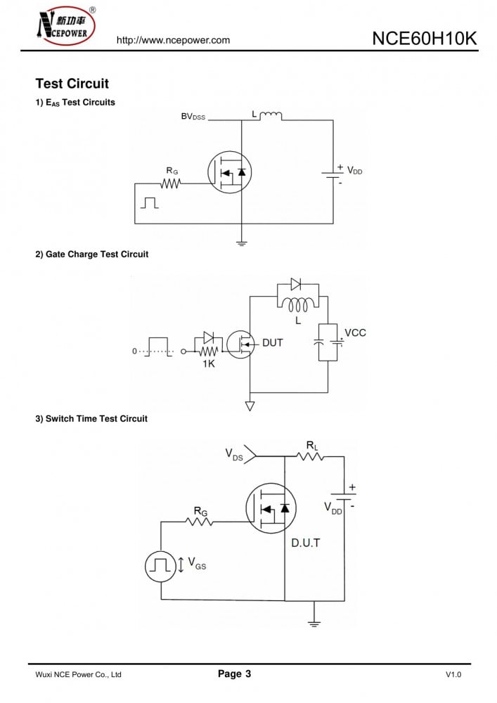 NCE60H10K datasheet page 3