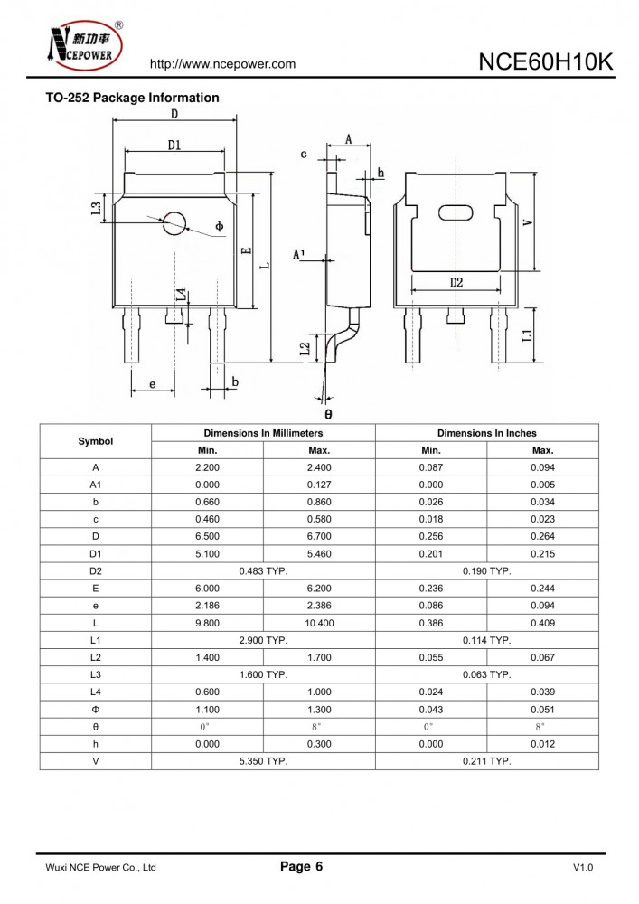NCE60H10K datasheet page 6