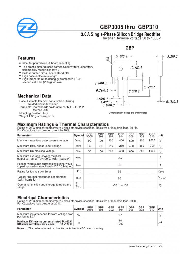 GBP308(70MIL) technical document page 1