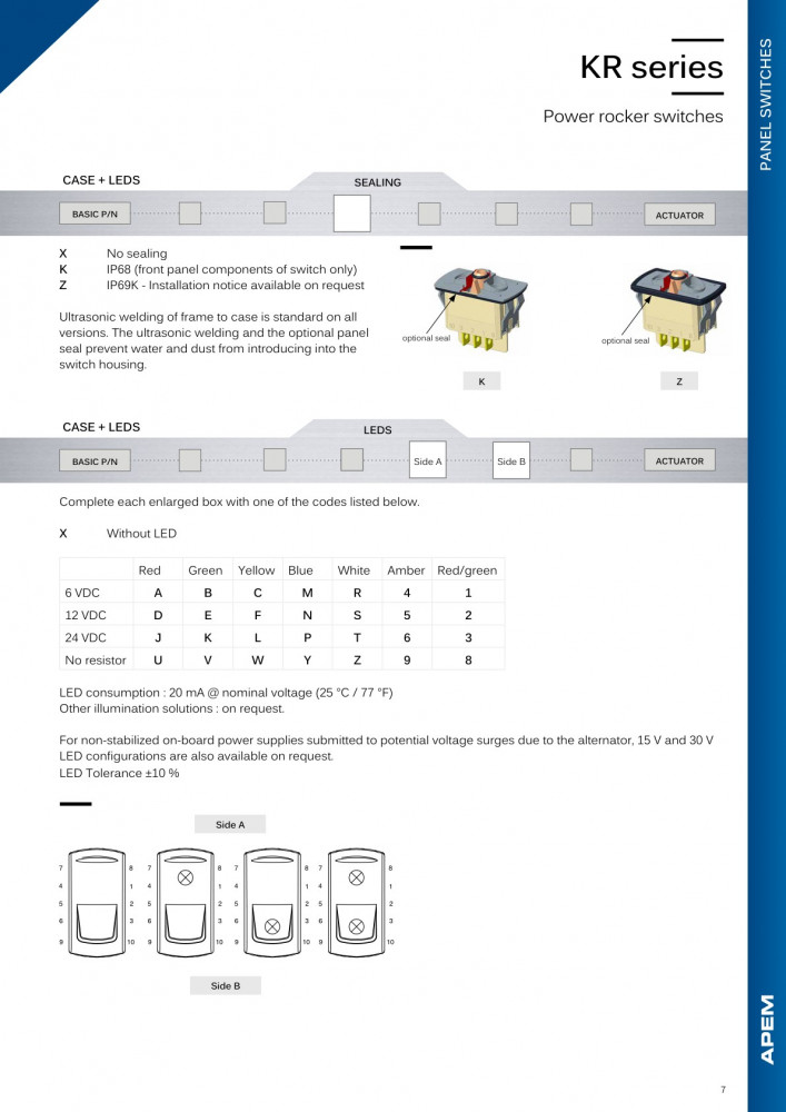 APEM KR series datasheet page 7