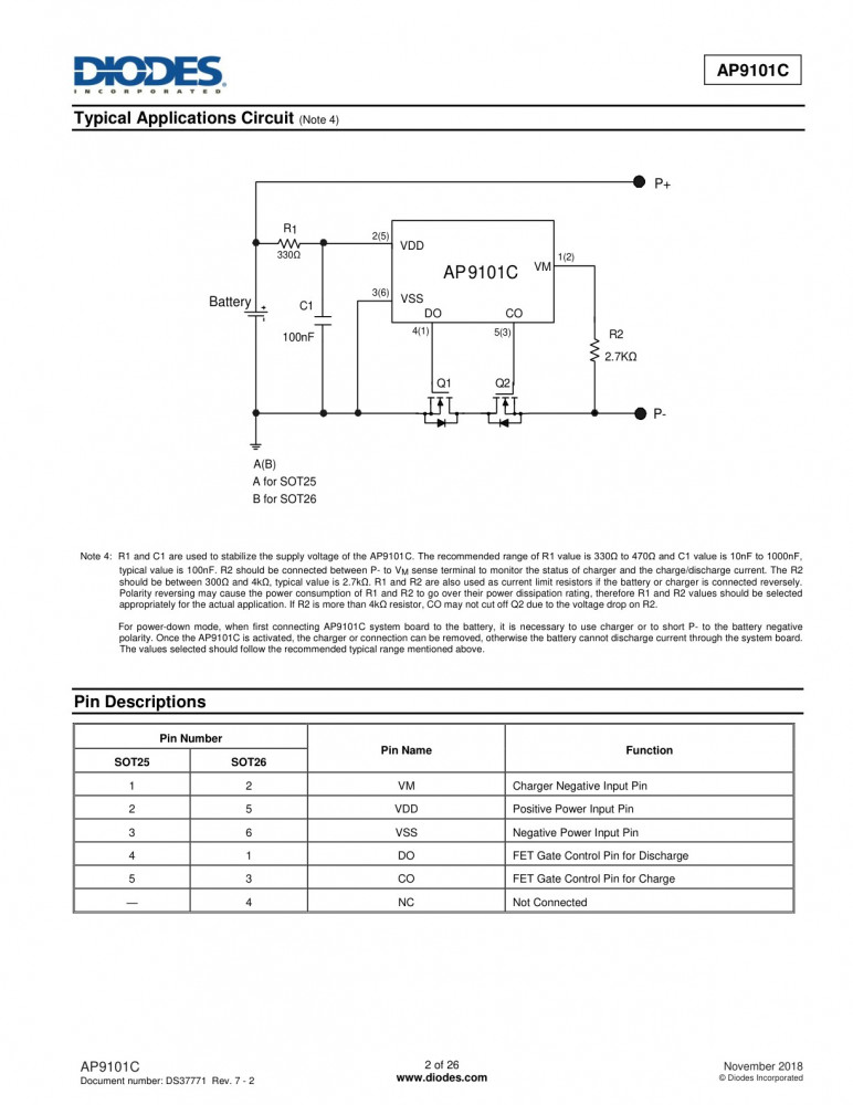 AP9101C datasheet page 2
