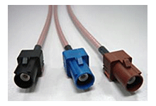 FAKRA Jack, Straight, Crimp, RG-316 / RG-174 Cable, Brass Body, Nickel (Ni) Plated, Stamped Contact, Keying Code I, Beige, 50 Ohms