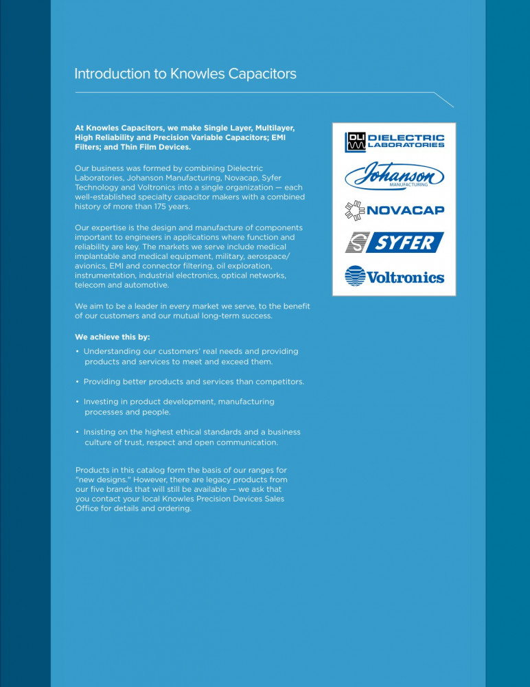 Knowles capacitor catalog page 2