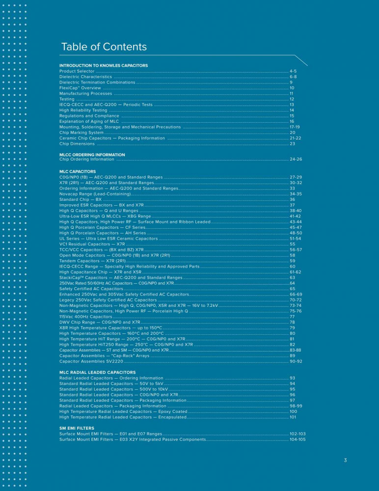 Knowles capacitor catalog page 3