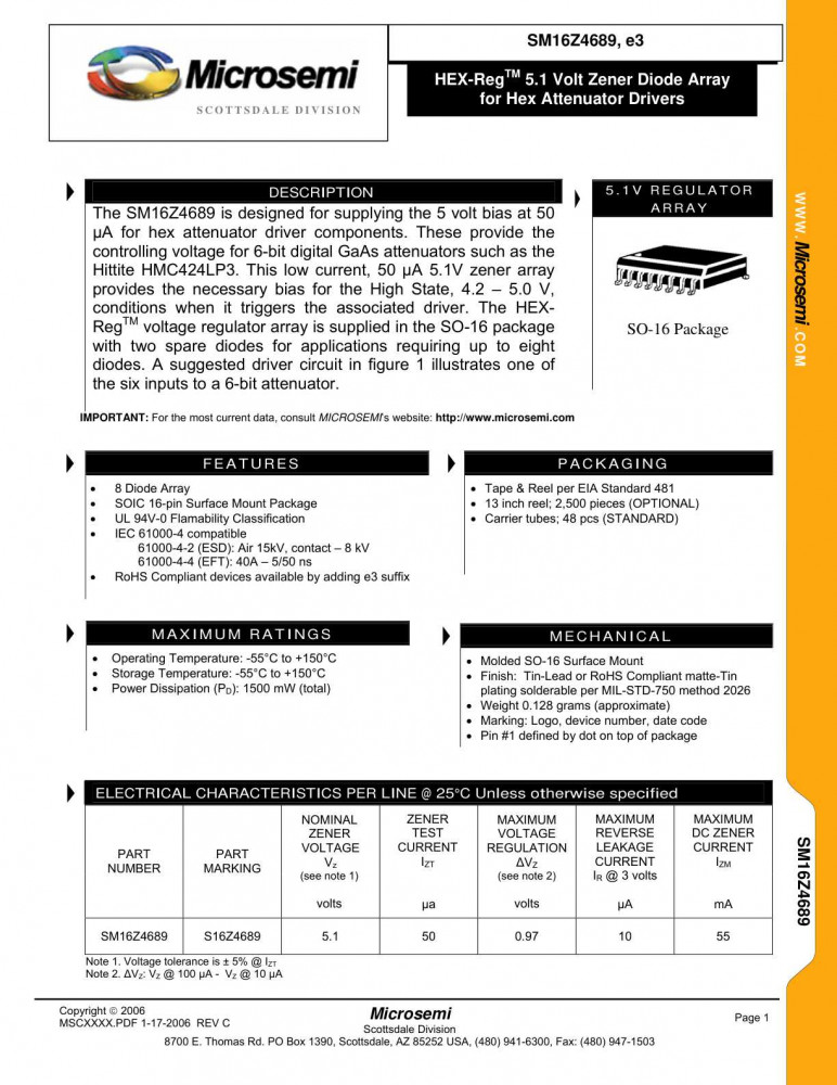 SM16Z4689 technical document page 1