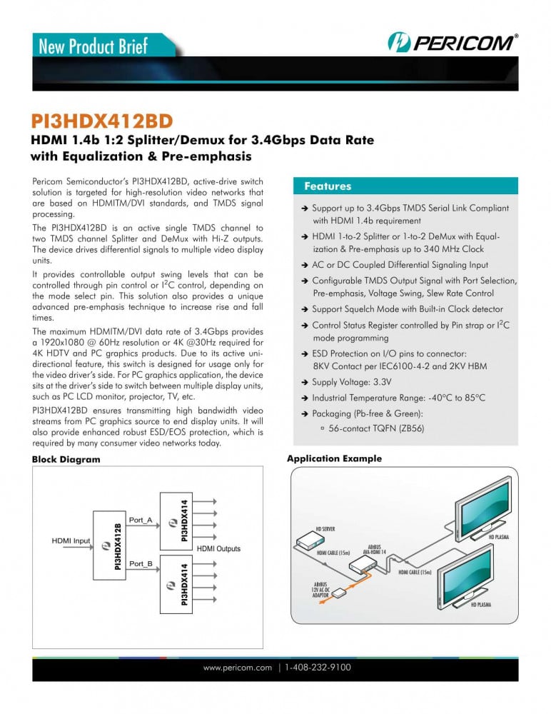 PI3HDX412BD technical document preview