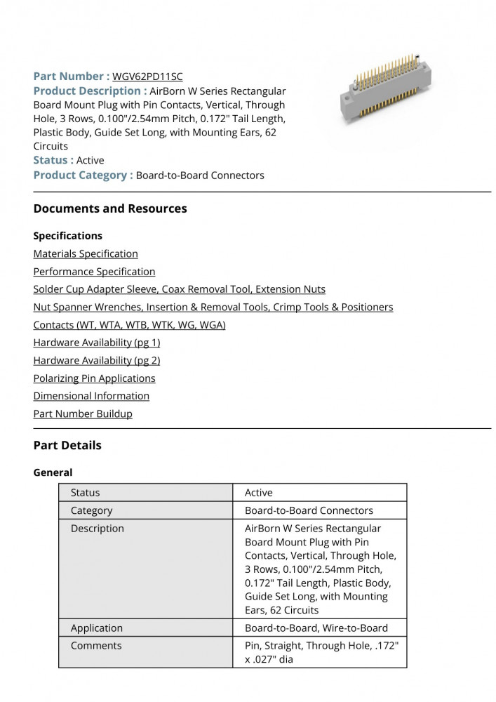 WGV62PD11SC technical document page 1