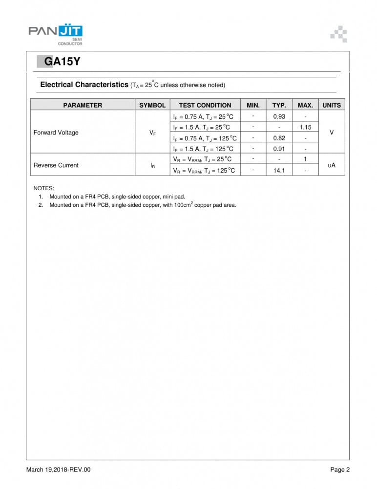 GA15Y datasheet page 2