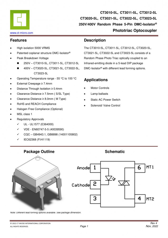 CT3011-5L datasheet page 1