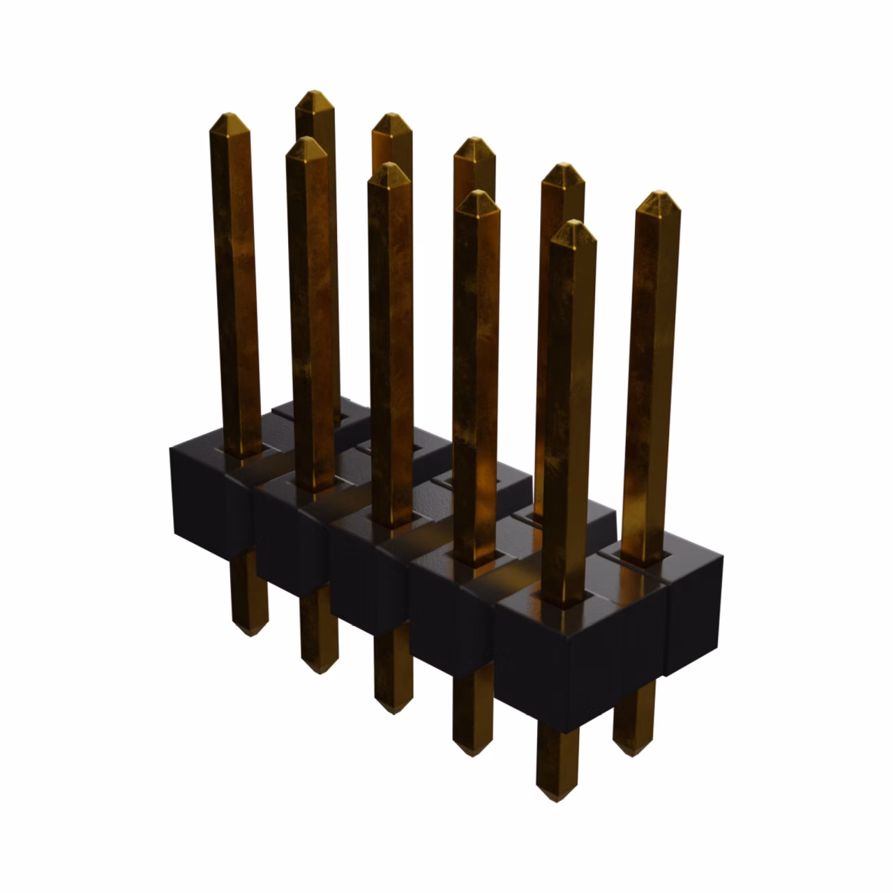 C-Grid Header, 2.54mm Pitch, Through Hole, Dual Row, Vertical, 10 Circuits, 0.38µm Gold (Au) Plating, Tray Packaging, Lead-Free for sale