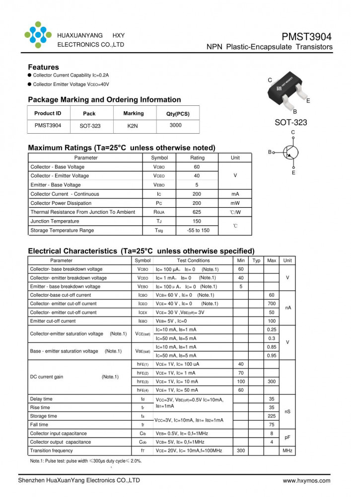 PMST3904-HXY datasheet page 1