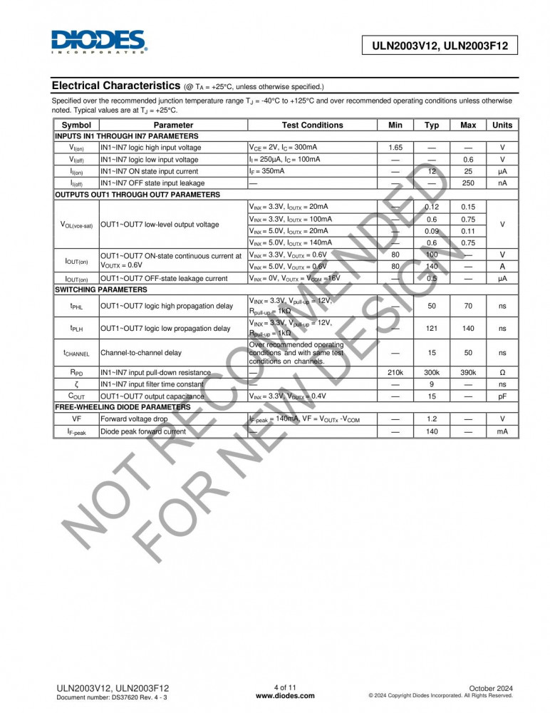ULN2003V12S16-13 datasheet page 4