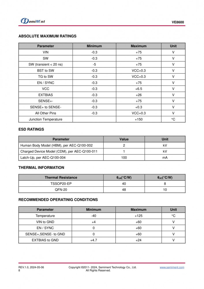 VE8600Q document preview, page 8