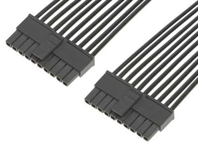 Micro-Fit 3.0 Male-to-Pigtail Off-the-Shelf (OTS) Cable Assembly, Single Row, 150.00mm Length, Gold (Au) Plating, 10 Circuits, Black